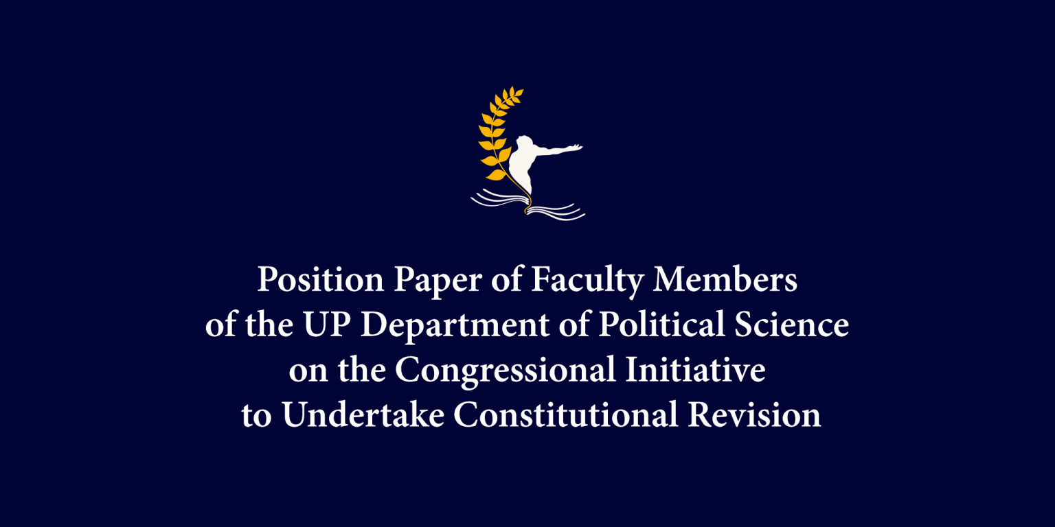 Position Paper of Faculty Members of the UP Department of Political ...