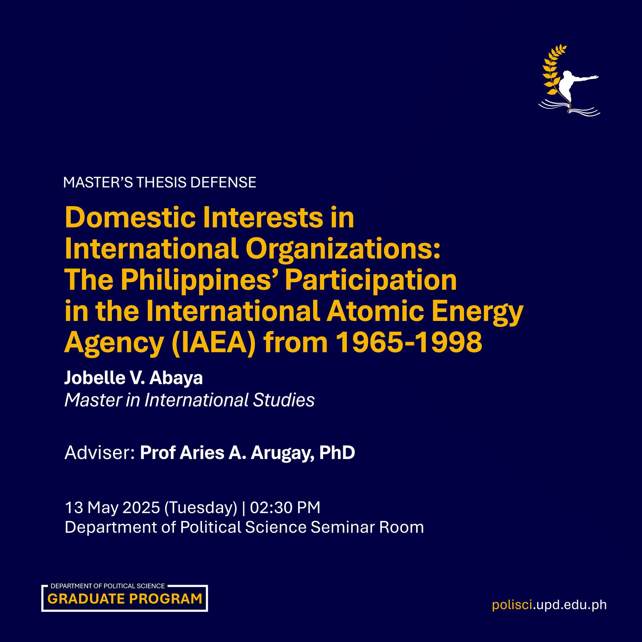 Thesis defense announcements (Second Semester, A.Y. 2024-2025) – UP ...