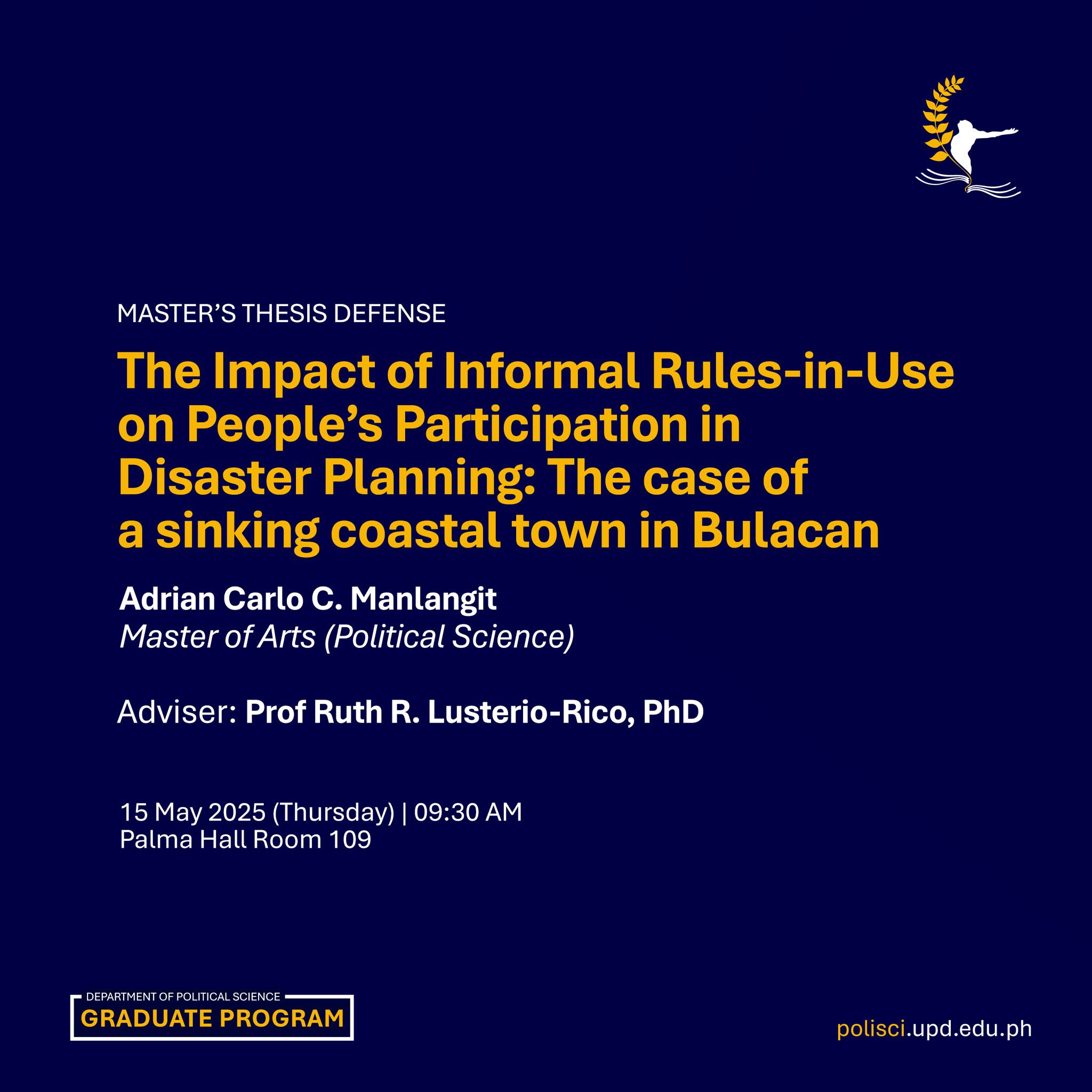 Thesis defense announcements (Second Semester, A.Y. 2024-2025) – UP ...