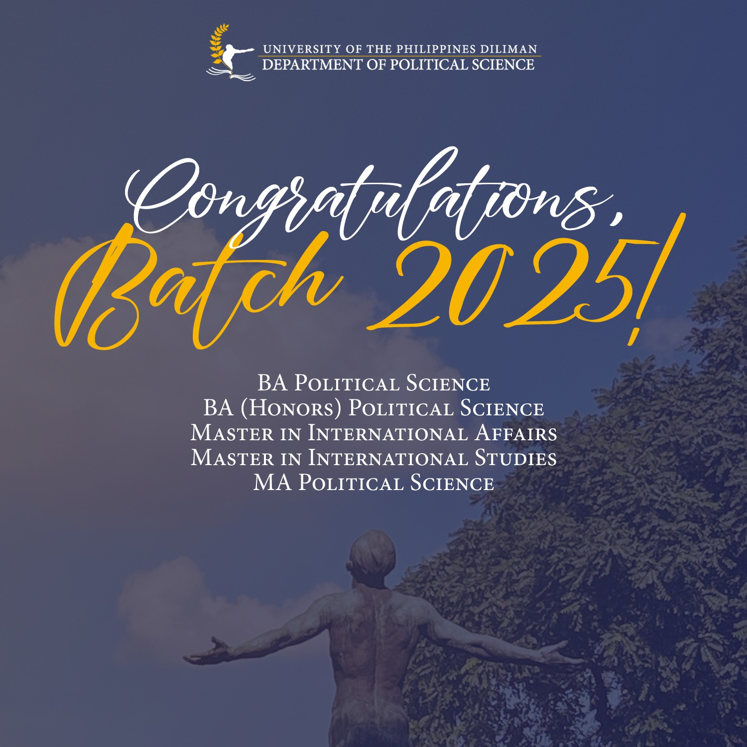Congratulations, Batch 2025! – UP Department of Political Science